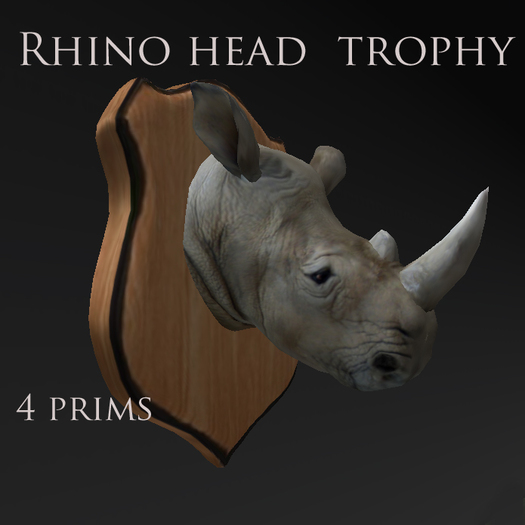 Second Life Marketplace - Rhino trophy box 4 prim vf